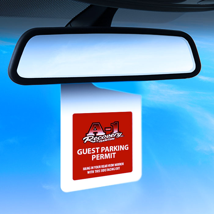 HANG TAG PARKING PERMIT with custom print logo / text one sided ...